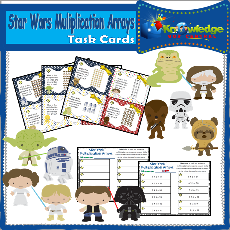 Star Wars Multiplication Arrays Task Cards With Response Sheet and ...