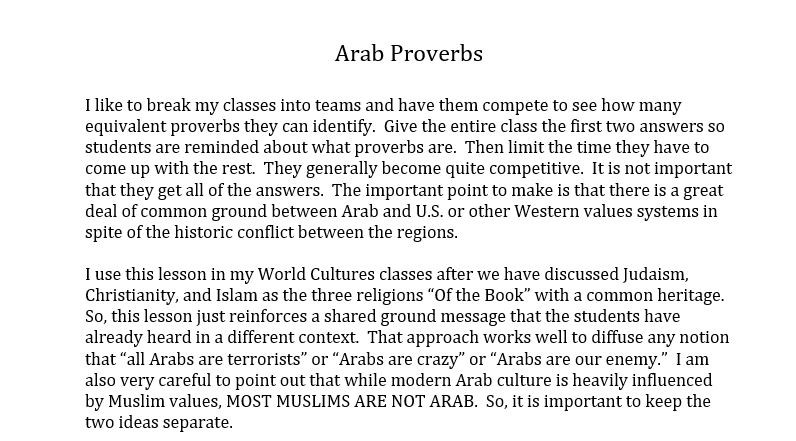 Middle East: Arab Culture in Proverbs, Poetry, and Folklore - Amped Up ...