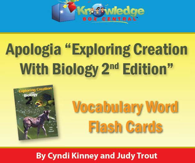 Apologia Exploring Creation With Biology Vocabulary Word Flash Cards ...