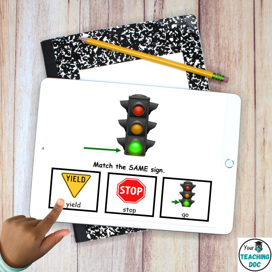 Community Signs Functional Life Skills Literacy PLUS Task Cards Level 1