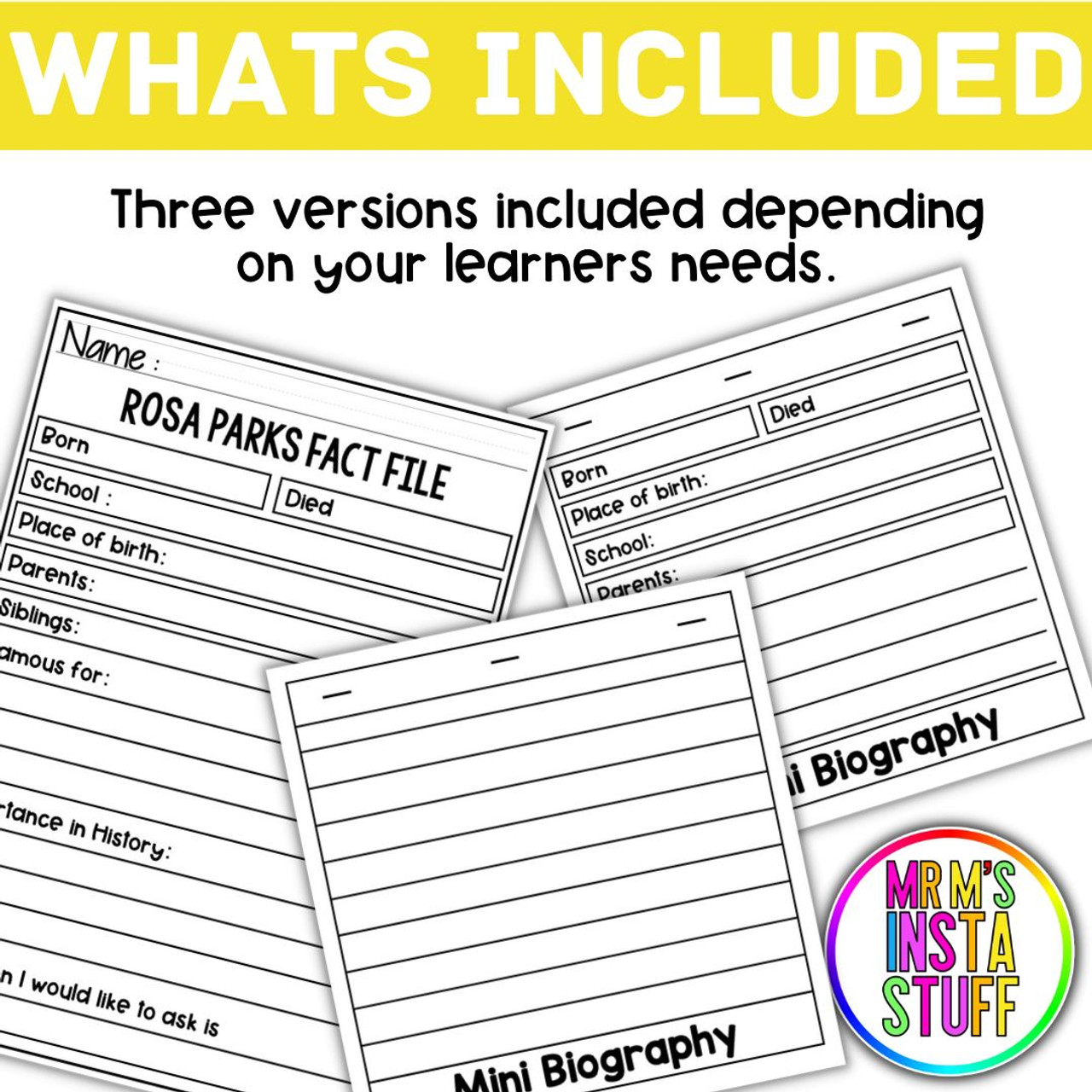 Rosa Parks Flipbook Research Biography Unit Black History Month - Amped ...