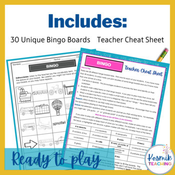 Spanish Transportation Vocabulary BINGO Activity - Amped Up Learning