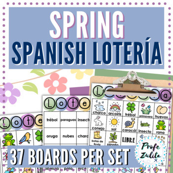 Spring Lotería Game for Spanish Class La Primavera Activity - Amped Up ...