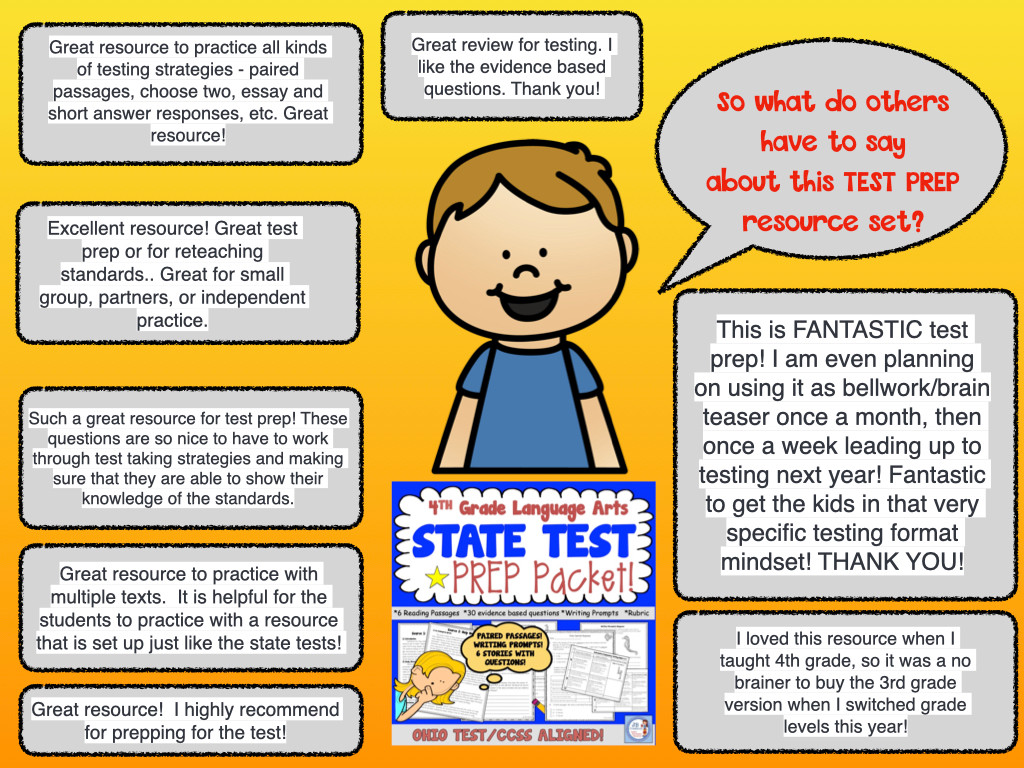 4th Grade State Test Prep for Reading (Ohio/CCSS aligned)