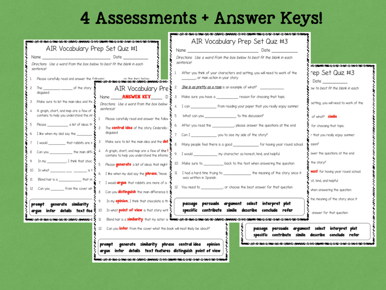 State Test Vocabulary Review Bundle - Amped Up Learning
