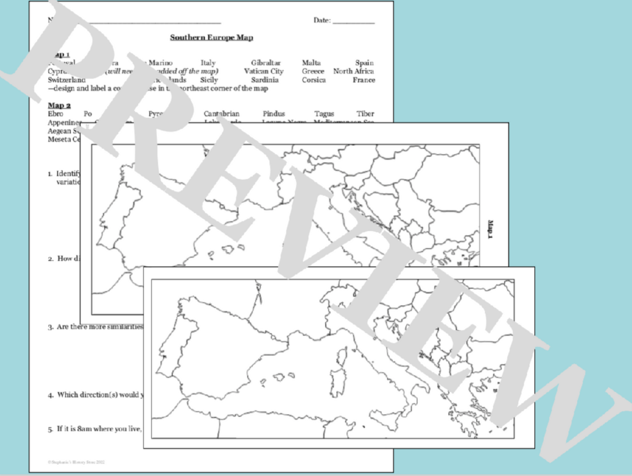 Southern Europe Map Review