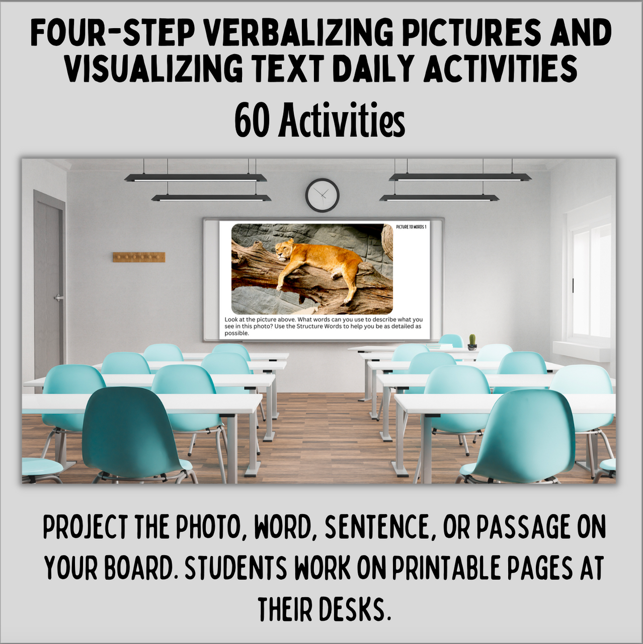 4-Step Daily Activities: Verbalize Pictures & Visualize Text Strategies ...