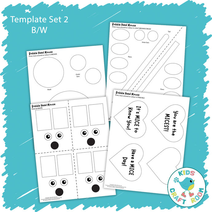 Bobble Head Mouse Craft - Valentine Craft - Valentine's Day Activity
