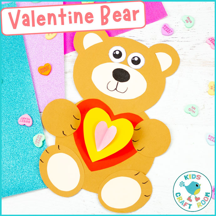 Valentine Bear Craft - Valentine Craft - Valentine's Day Activity