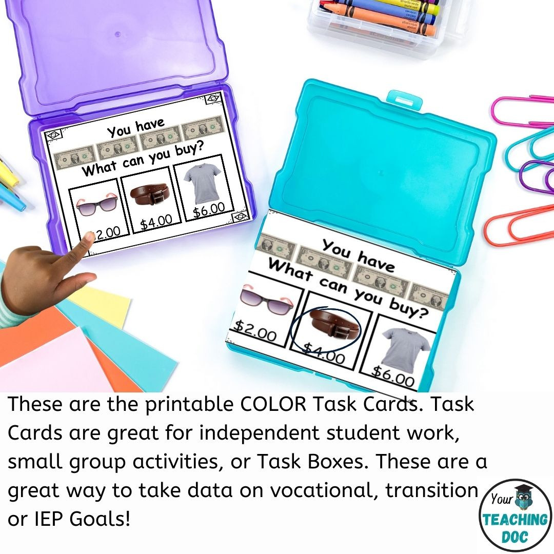 Counting Money: Clothing Store for Life Work Skills PLUS Task Cards ...