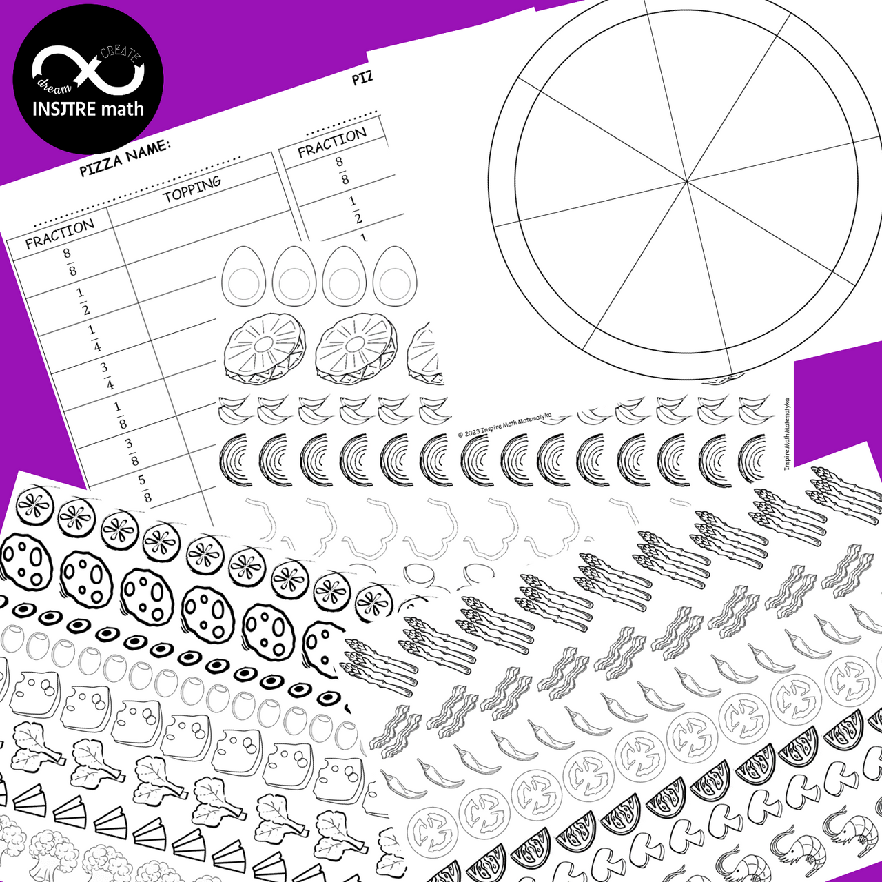 Pizza Math Project Equivalent Fractions. 3rd 4th Gr Craft Project Based ...