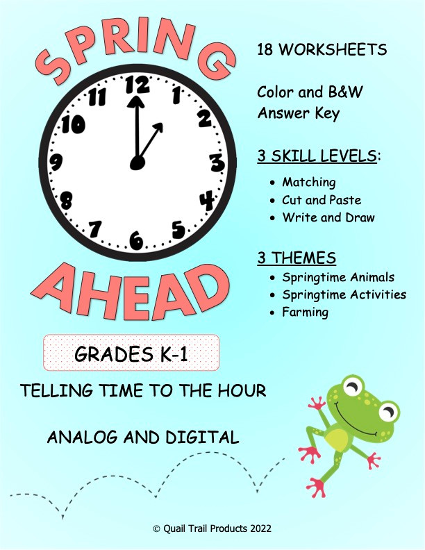 Telling Time and Elapsed Time to the Hour Worksheets
