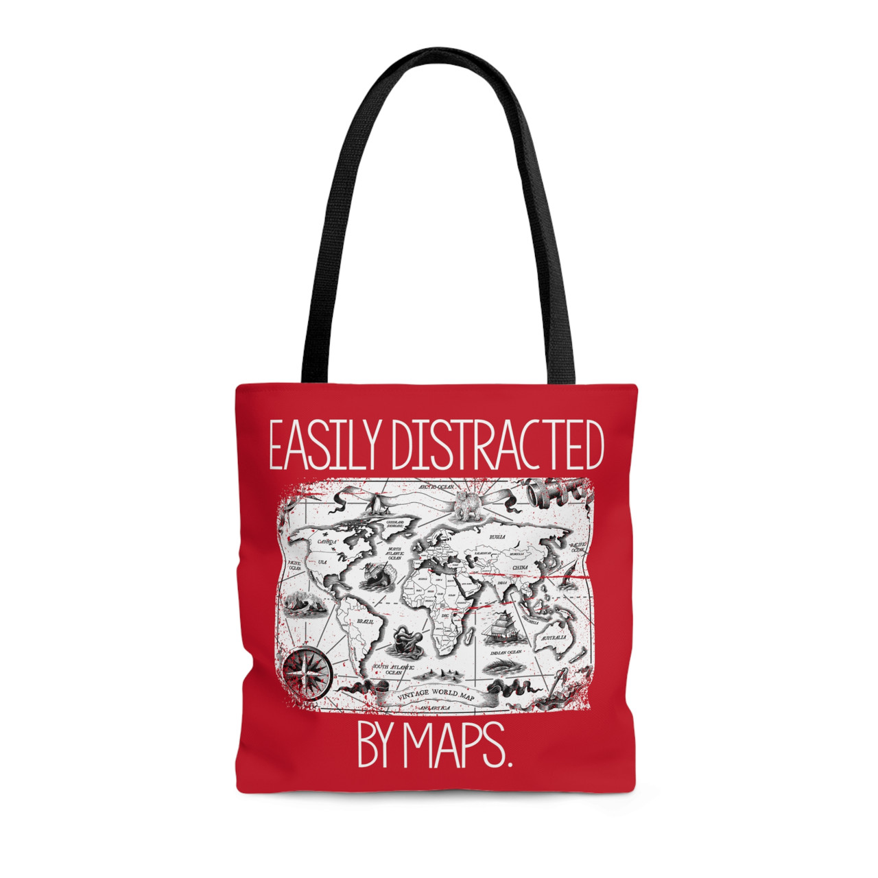 Easily Distracted by Maps Tote Bag