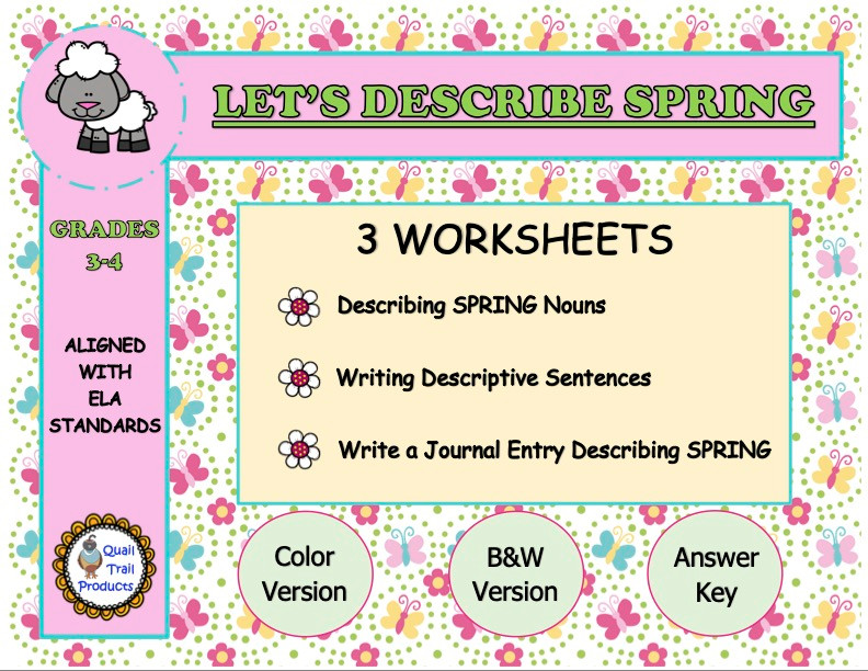 Spring Descriptive Writing Activities