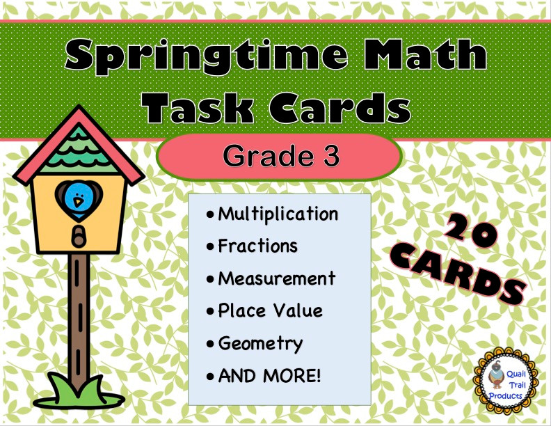 Grade 3 Springtime Math Task Cards
