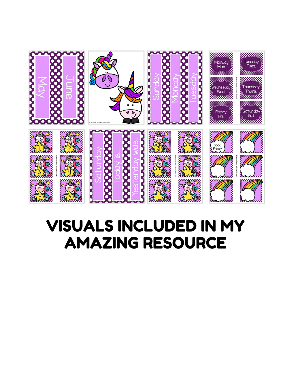 Calendar Glam: Unicorn Theme - Amped Up Learning