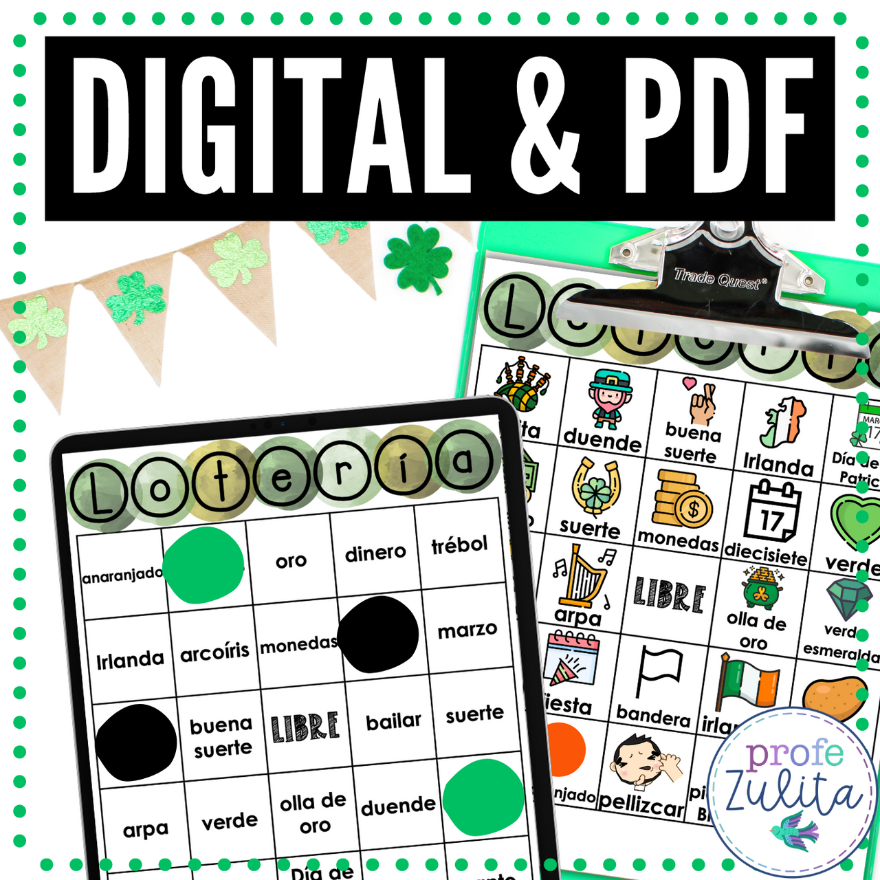 Spanish St. Patrick's Day Lotería Game Día de San Patricio Activity ...