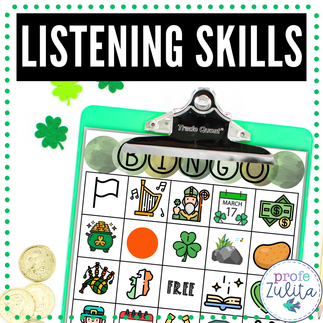 St. Patrick's Day Vocabulary BINGO Game in English / Newcomers - Amped ...