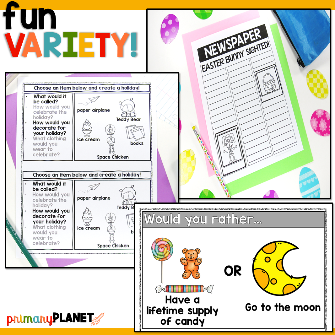 Spring Writing Prompts with Pictures - April Writing Prompts