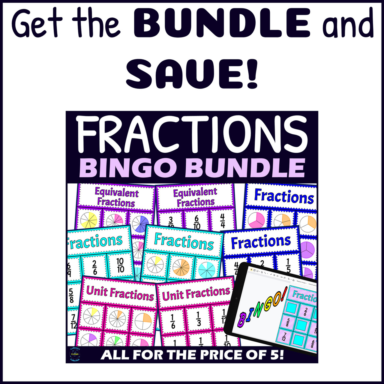 Unit Fractions Activity - Bingo Game - Fraction Circles