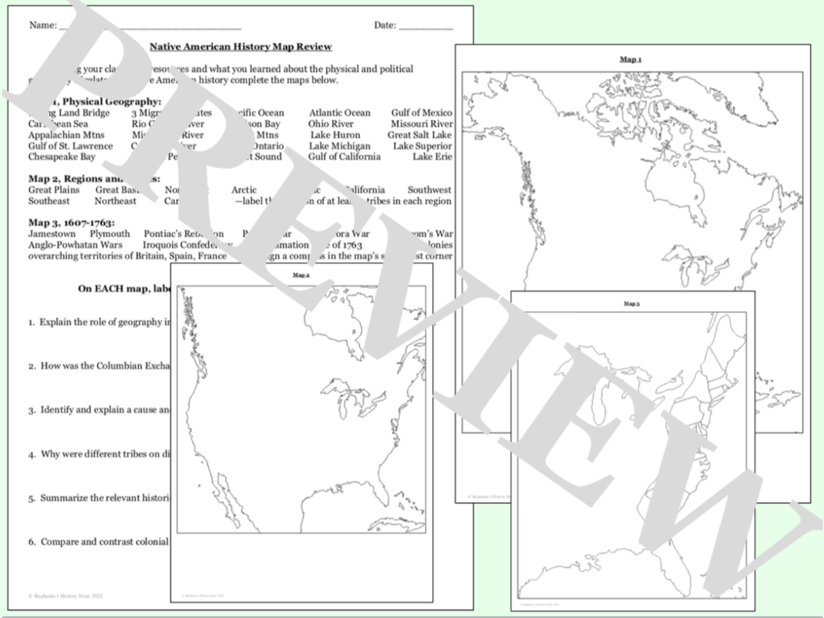 Native American History Map Bundle