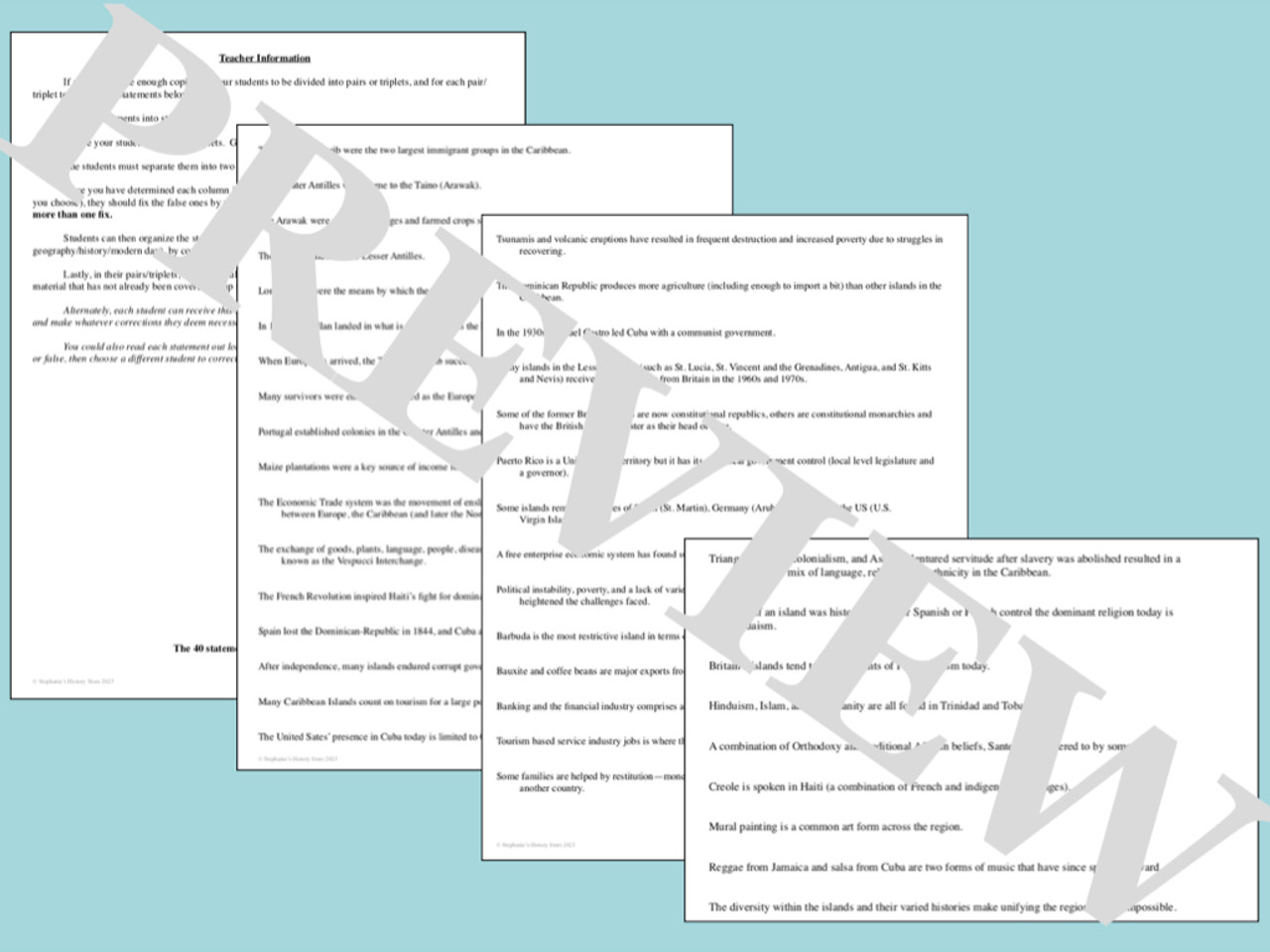 Caribbean Islands World Geography Mini Bundle