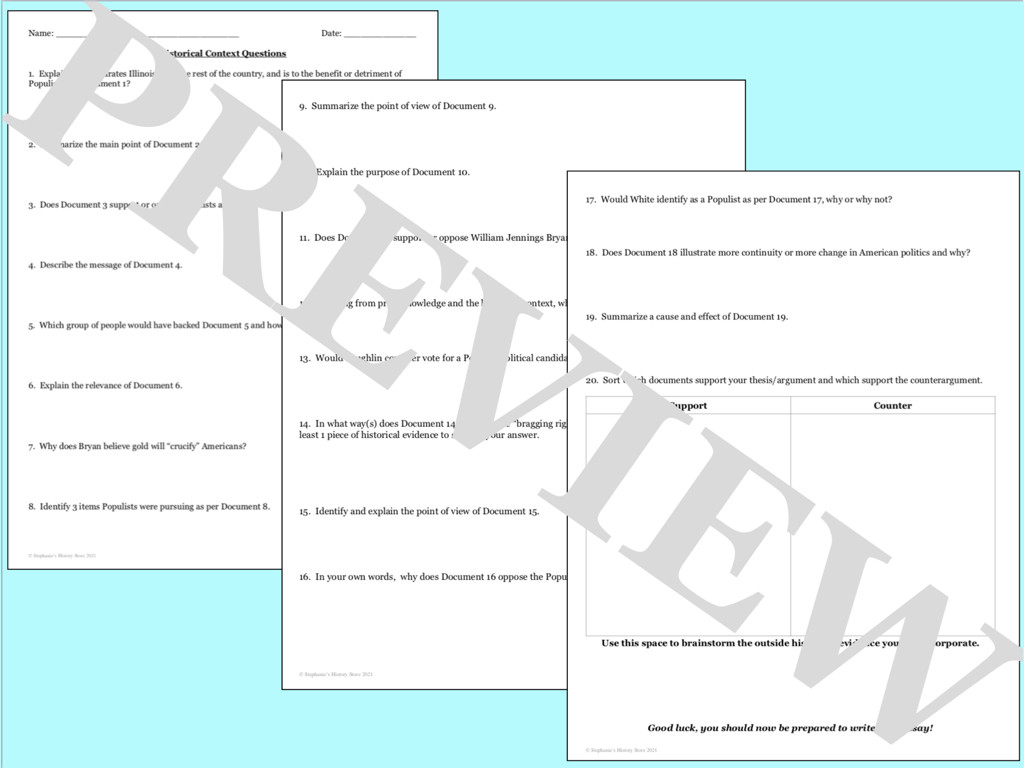 Gilded Age Primary Source Analysis Bundle