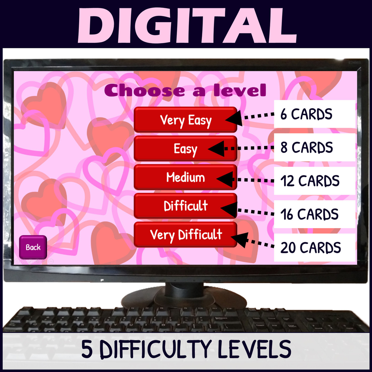 Valentines Day Unit Fractions Activity - Matching Game - Printable and ...