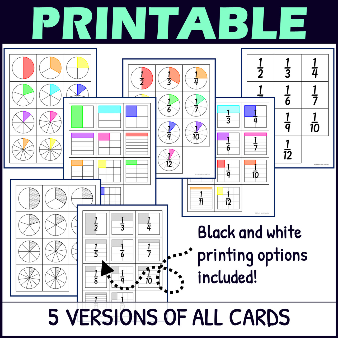 Spring Unit Fractions Activity - Matching Game - Printable and Digital