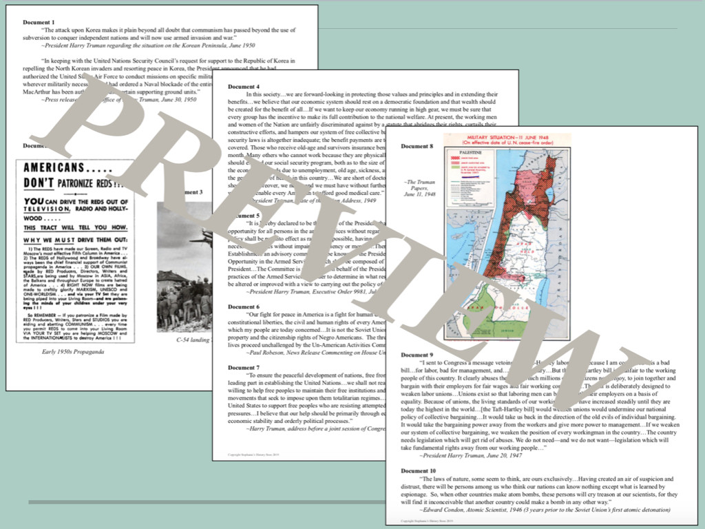 Cold War Primary Source Analysis Bundle