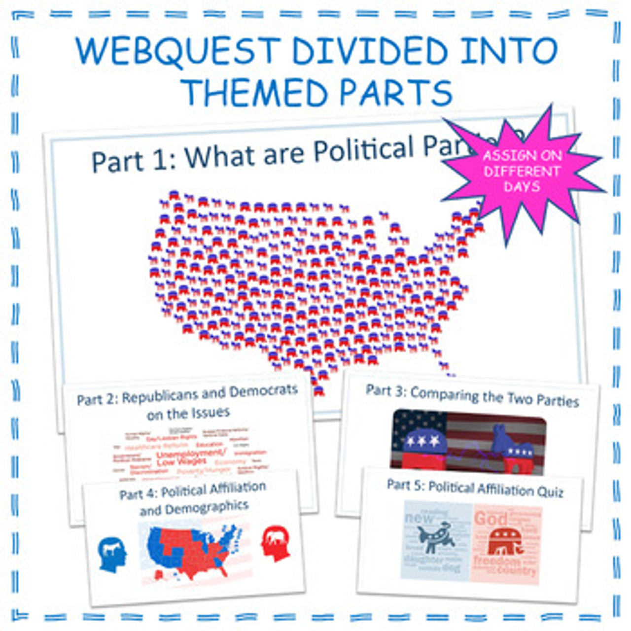 Political Parties Government Webquest Printable Worksheet or Google ...