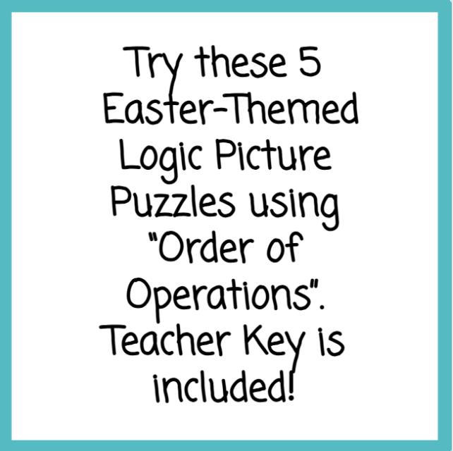 Easter Order of Operations Logic Picture Puzzles - Amped Up Learning