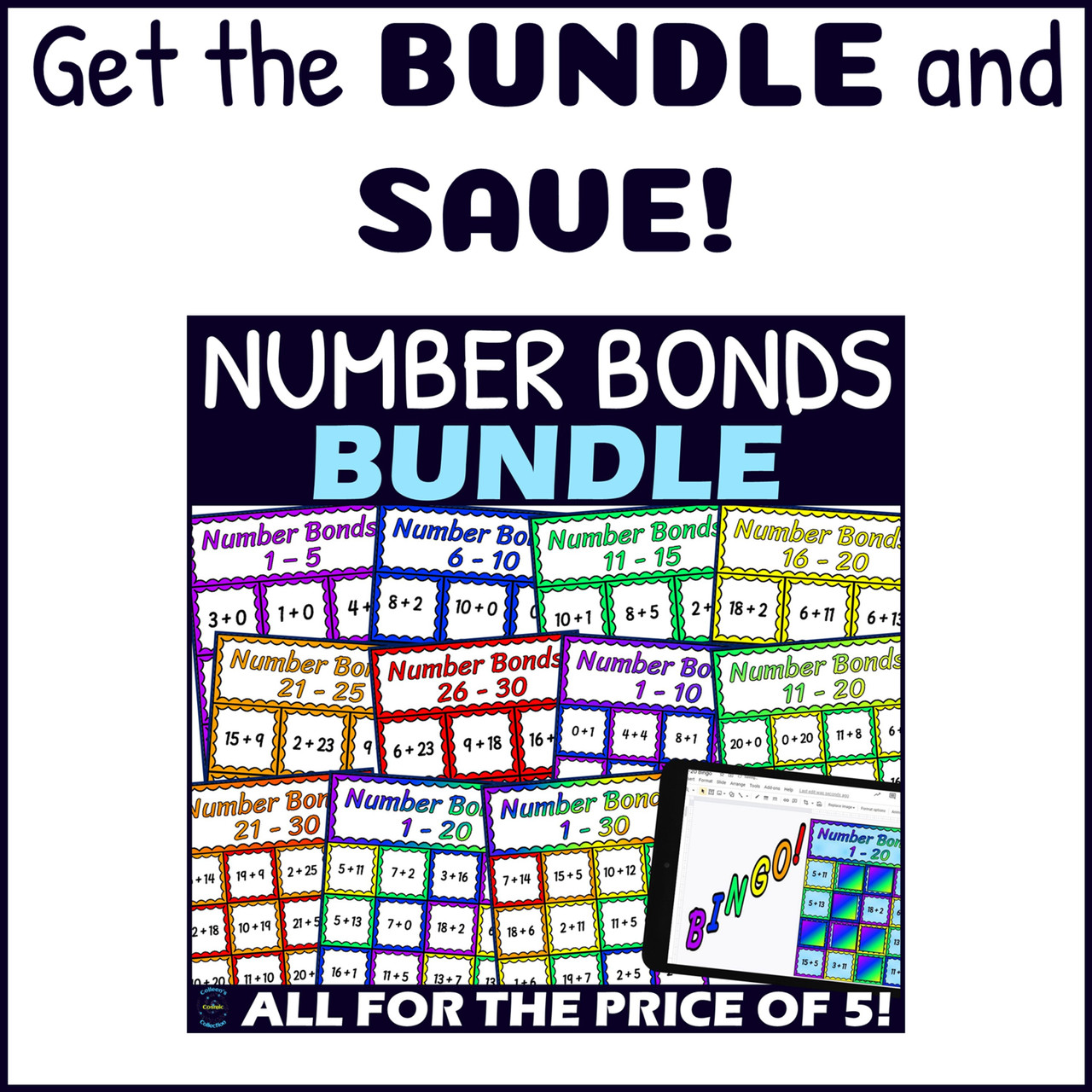 Number Bonds to 20 Activity - Bingo Game - Print and Digital - Numbers ...