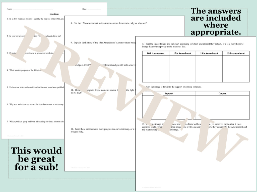 Constitutional Amendments Mini Bundle