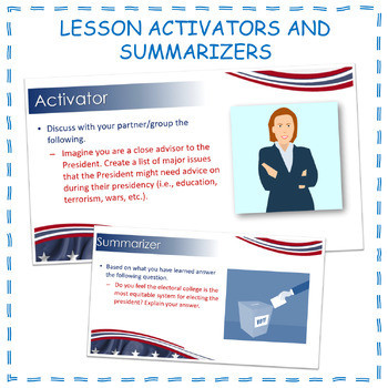 Executive Branch and Presidency PowerPoint, Worksheet, Webquest, Test ...