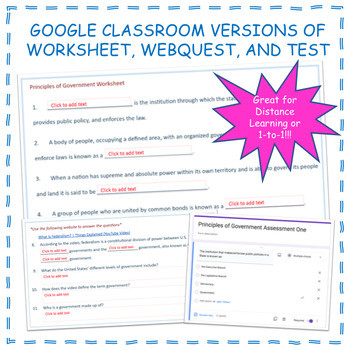 Principles of American Government Power Point, Worksheet, Webquest ...