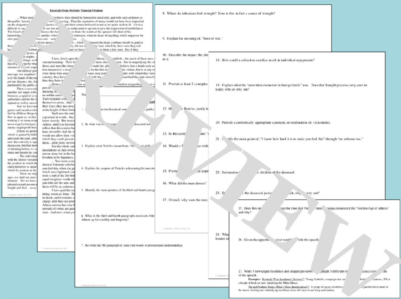 Pericles' Funeral Oration Primary Source Analysis