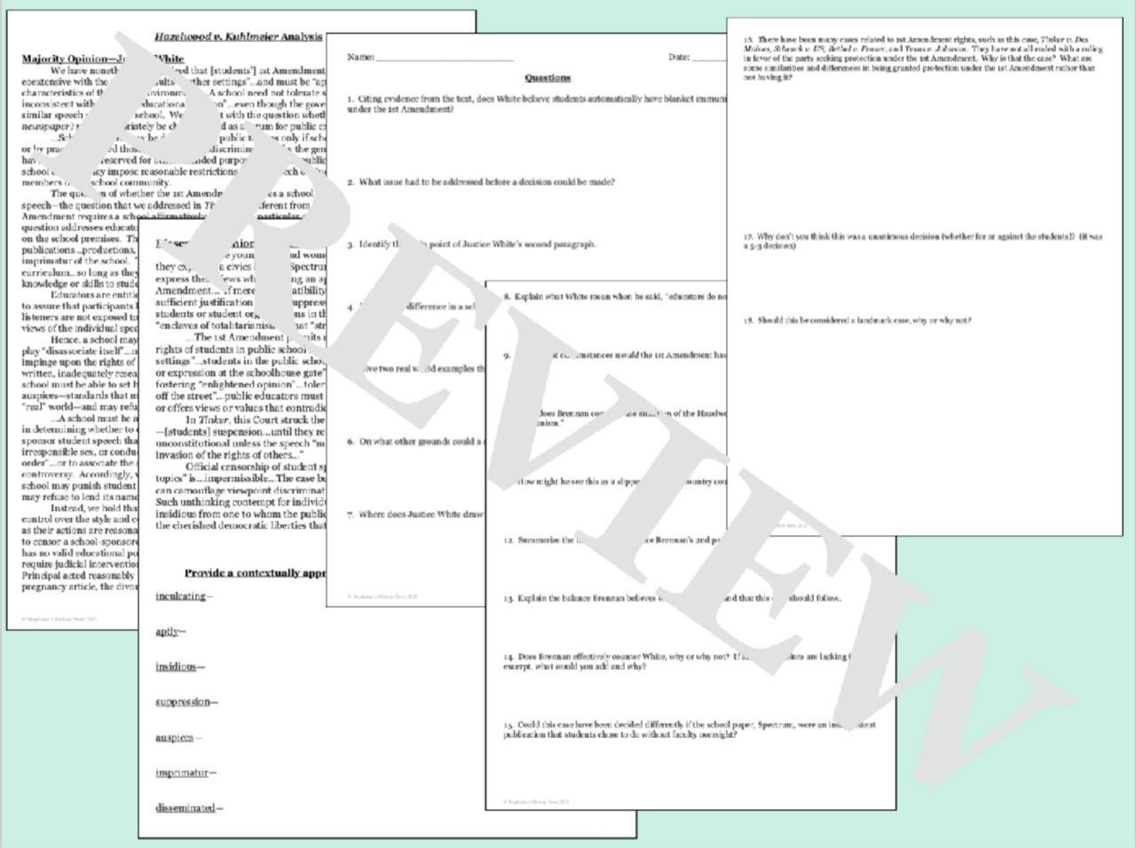 Hazelwood v. Kuhlmeier Primary Source Analysis