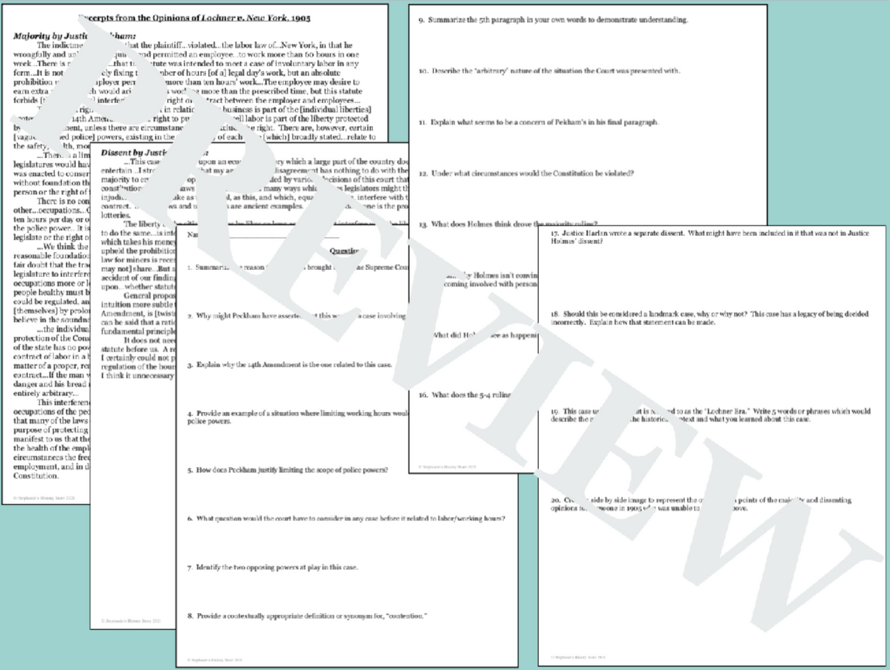 Lochner v. New York Primary Source Analysis