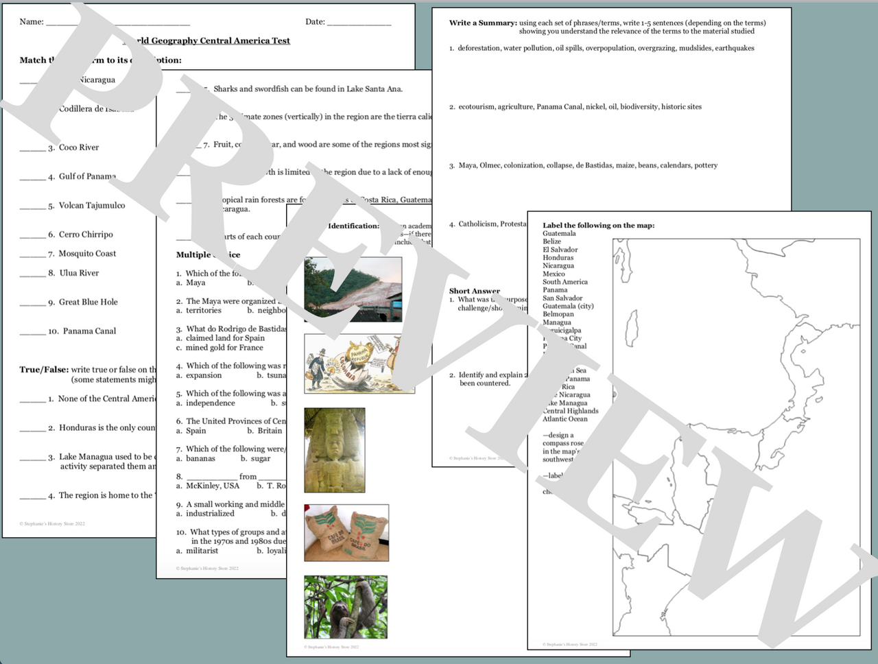 Central America Test for World Geography