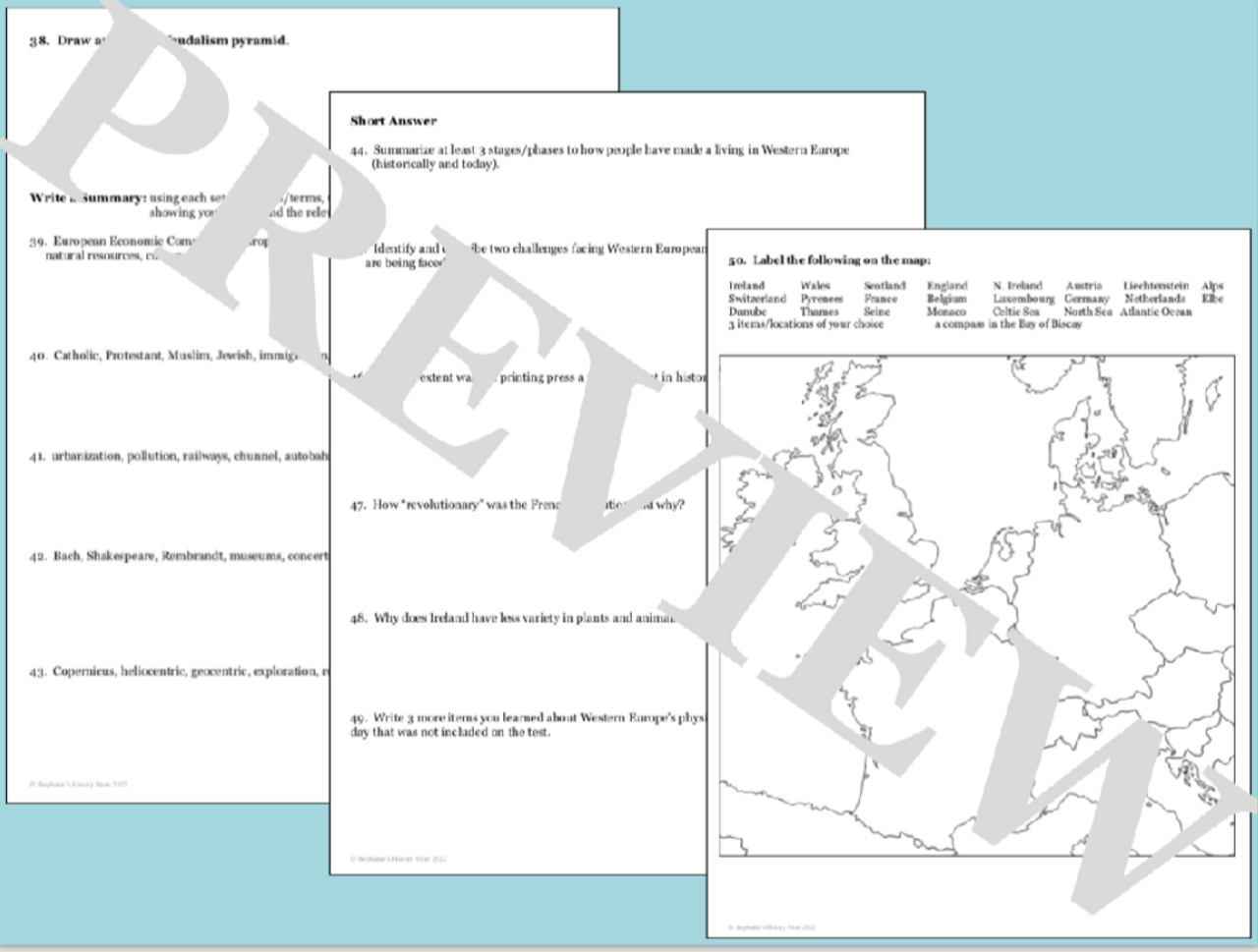 Western Europe World Geography Test