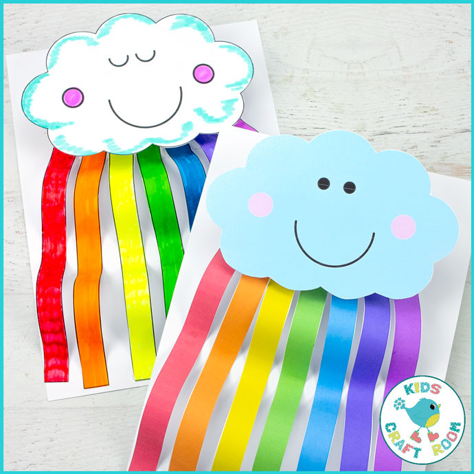 3D Rainbow Cloud Craft - Spring Craft - Rainbow Craft
