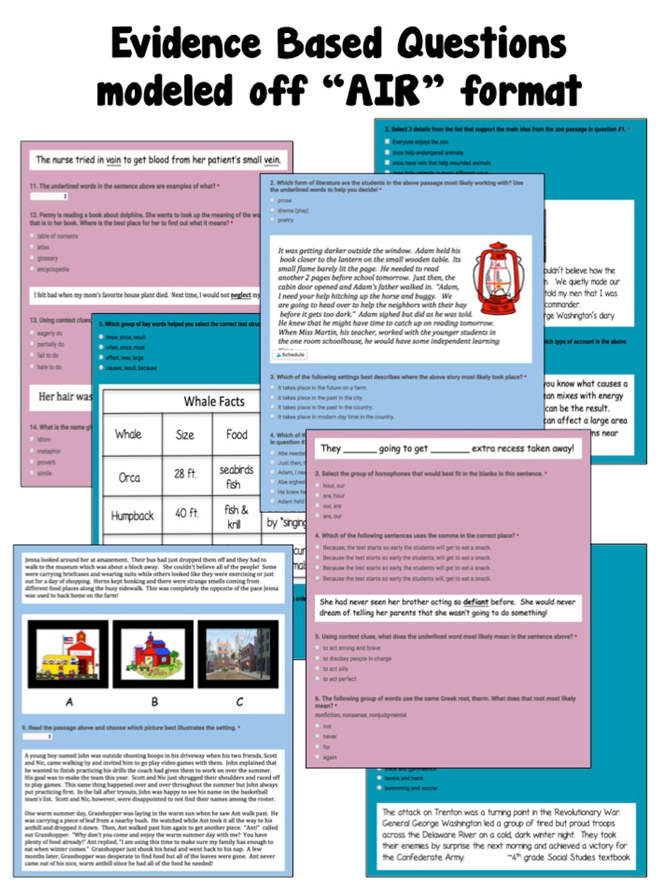 4th Grade STATE TEST Prep Language Arts CHALLENGE (using Google Forms ...