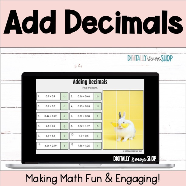 Add Decimals Digital Self-Checking Activity - Amped Up Learning