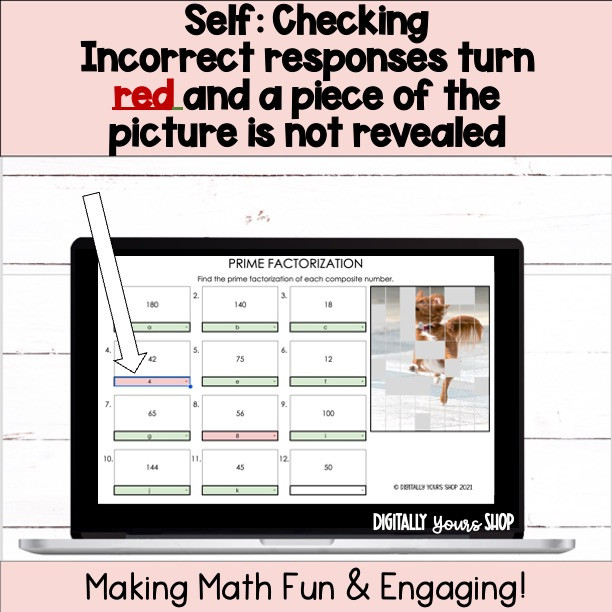 Prime Factorization Digital Self-Checking Activity - Amped Up Learning