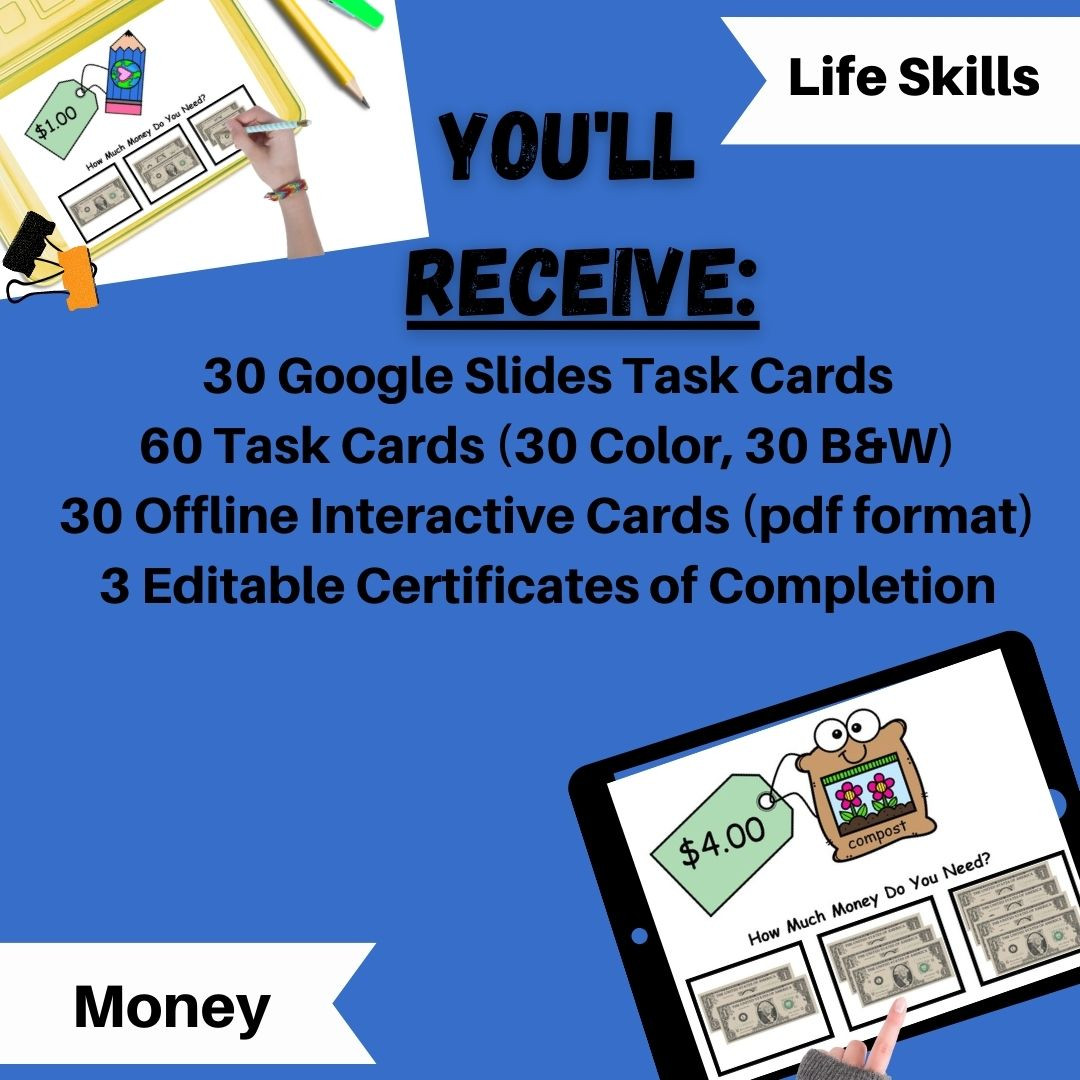 Earth Day Identify, Count, Next Dollar Up Method Money Skills plus Task ...