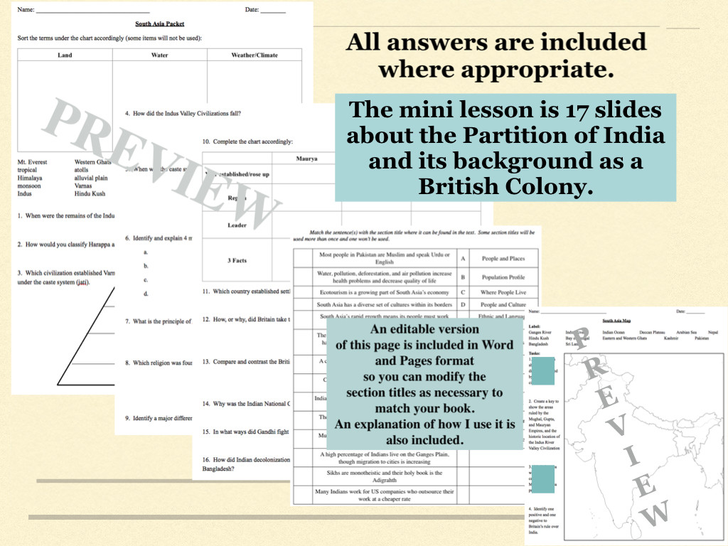South Asia World Geography Bundle