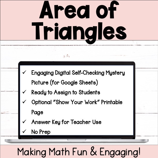 Area of Triangles Digital Self-Checking Activity - Amped Up Learning