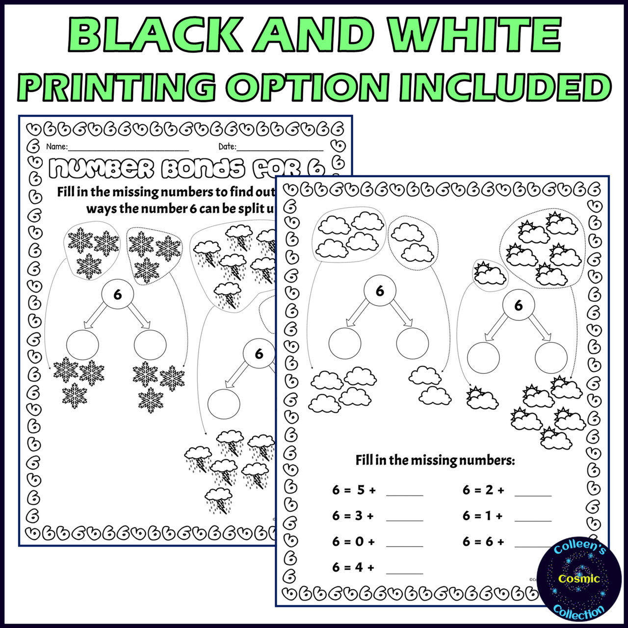 Number Bonds with Pictures BUNDLE - Number Bonds to 10 Activities