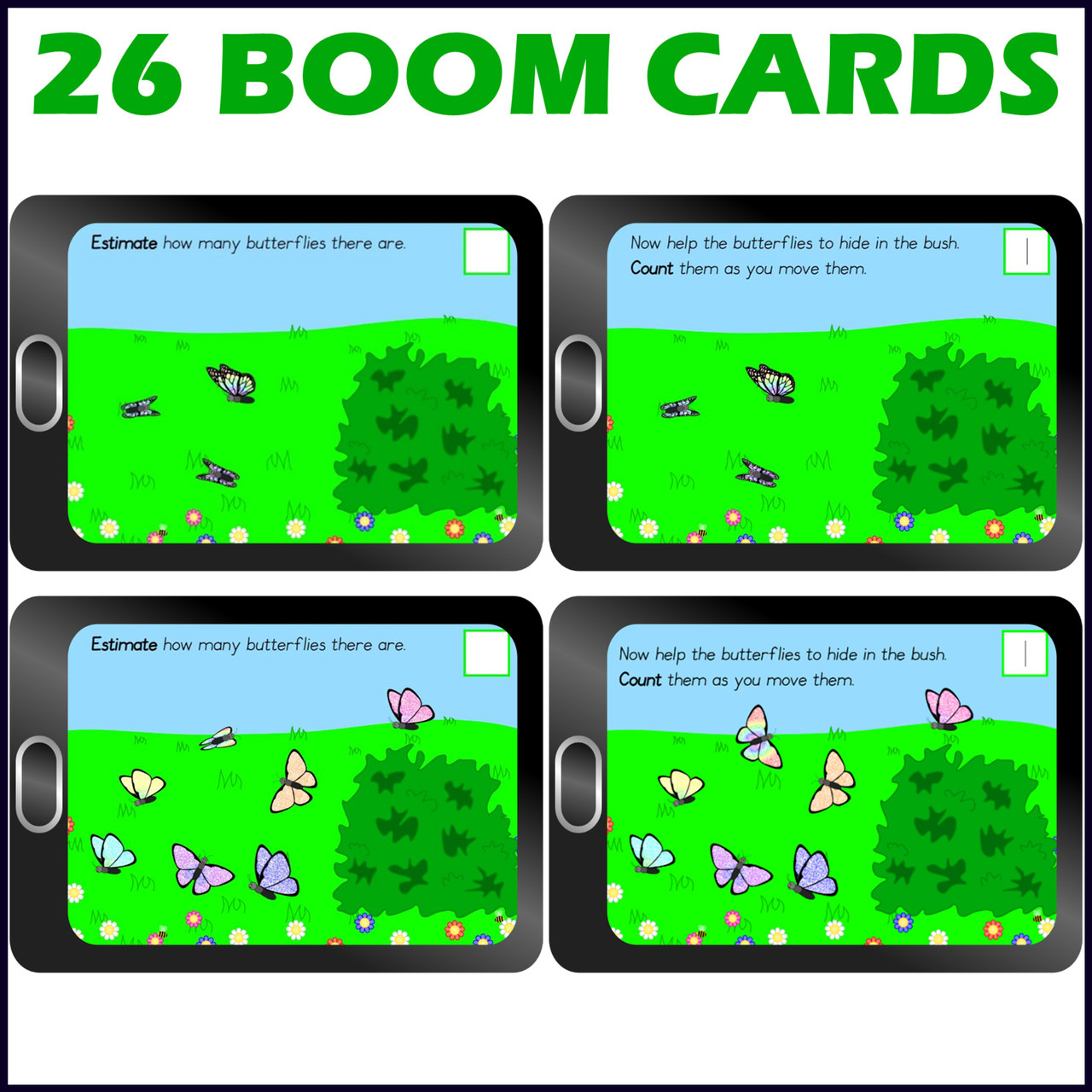 Spring Estimating and Counting to 10 Activity Digital Boom™ Cards